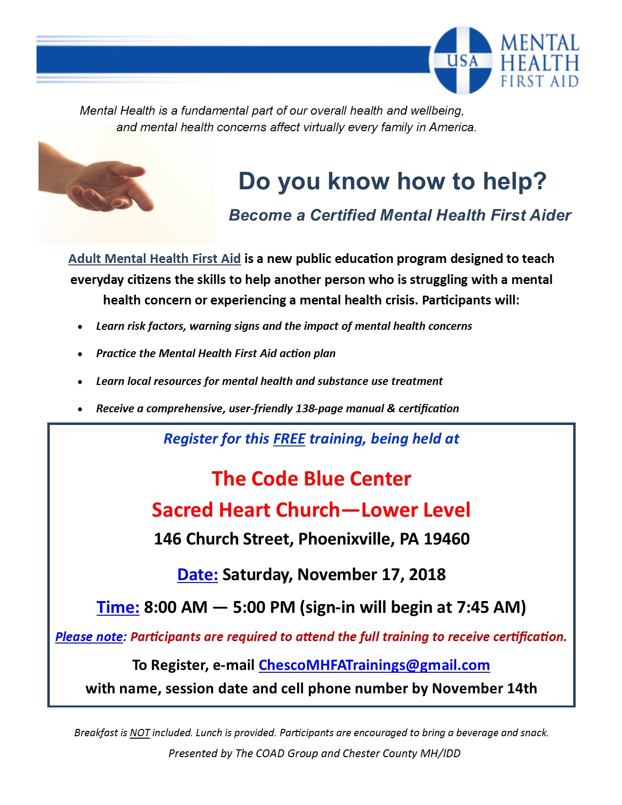Adult Mental Health First Aid Training