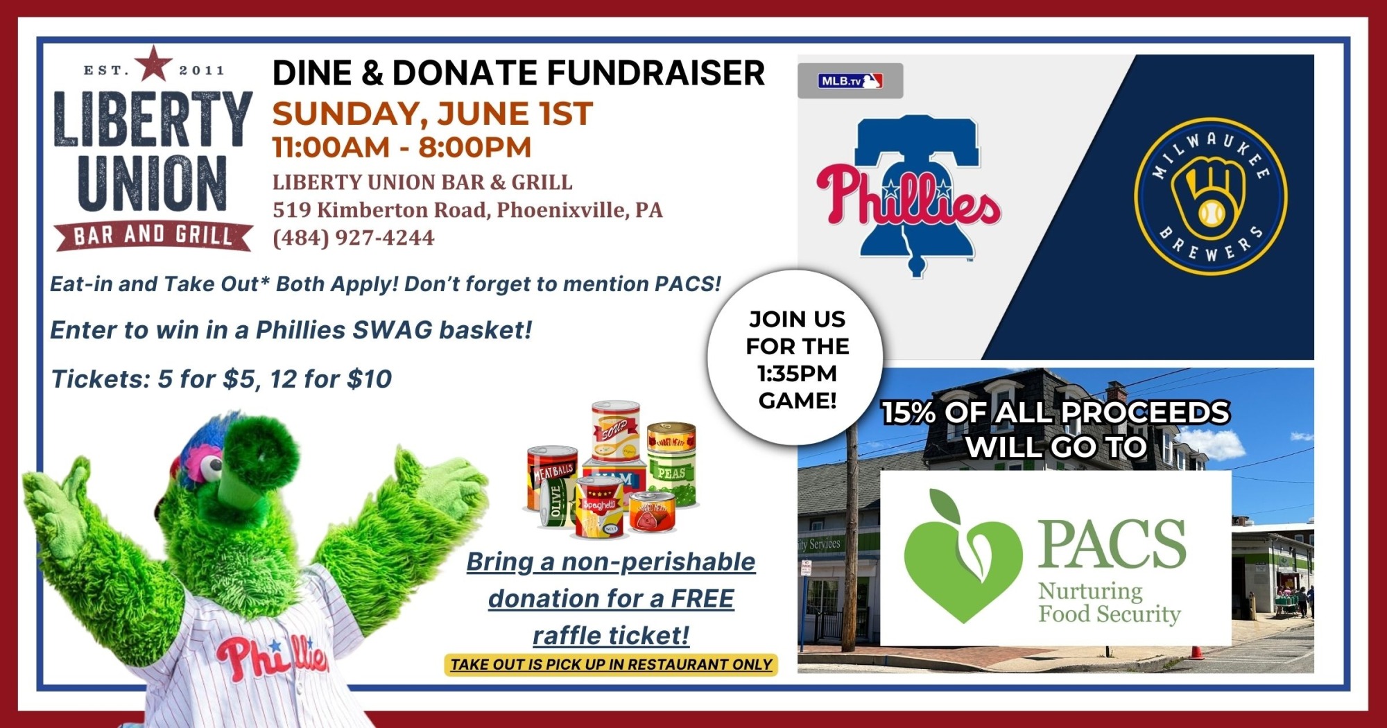 Liberty Union Dine & Donate Benefitting PACS
